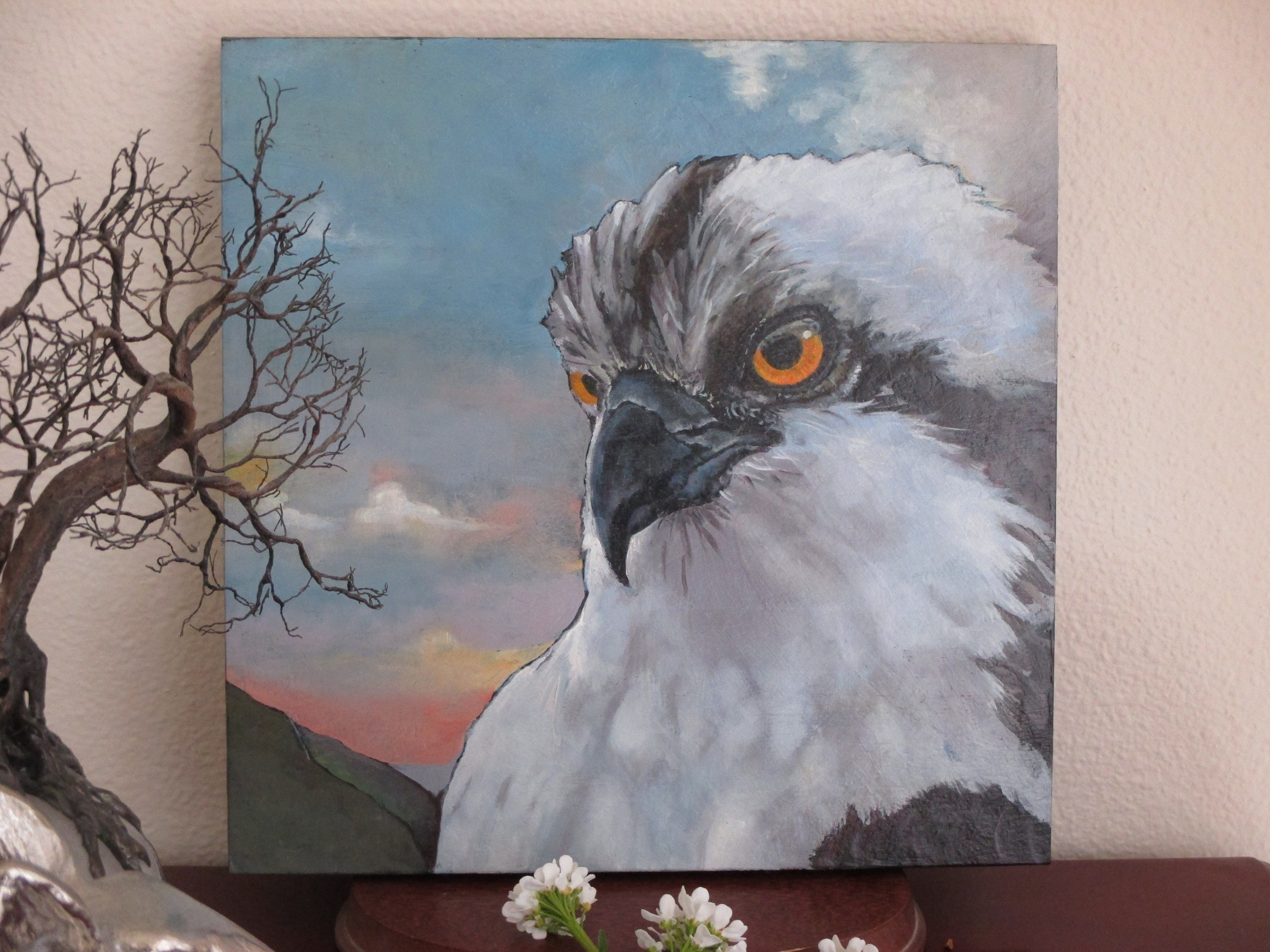 Seattle Seahawk Original Oil Painting colorido Nube de primavera Luna ...