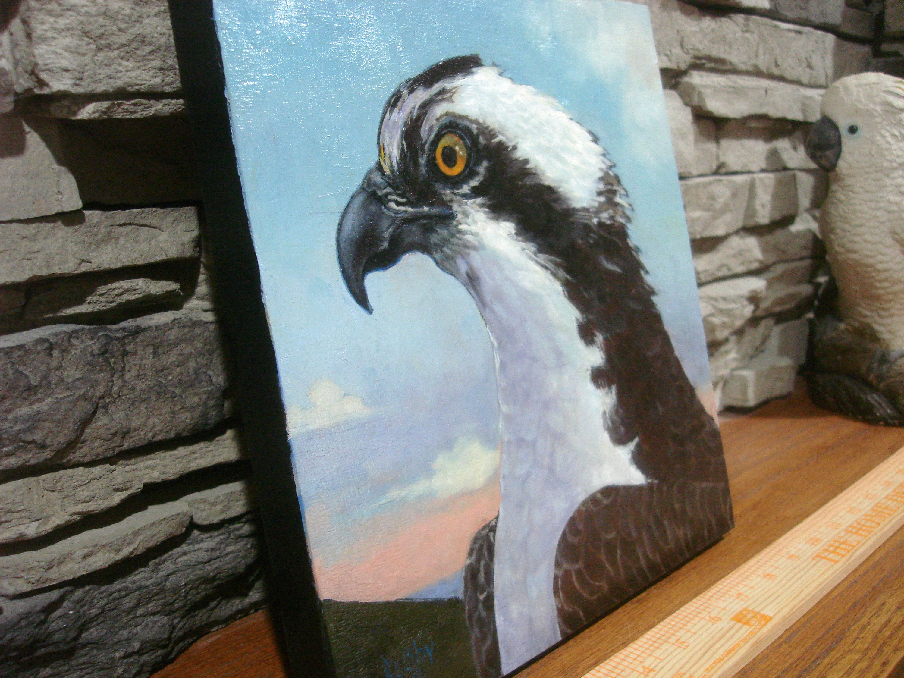 SEAHAWK FROM SEATTLE Original Oil Painting Colorful Spring Cloud Moon ...