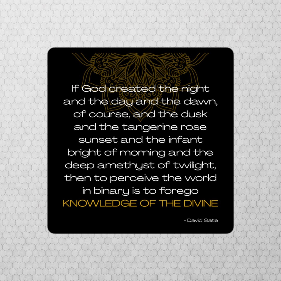 David Gate "tangerine Sunset" Poem Sticker | Anti-binary Quote Decal ...