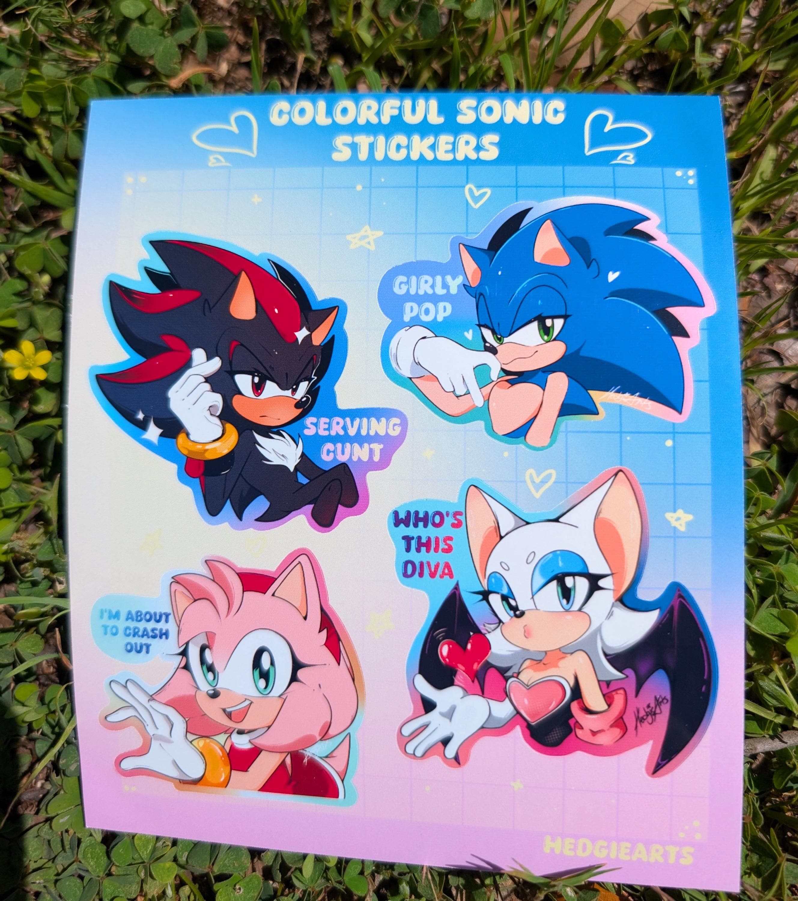 Colorful Sonic Sticker Sheet - Etsy