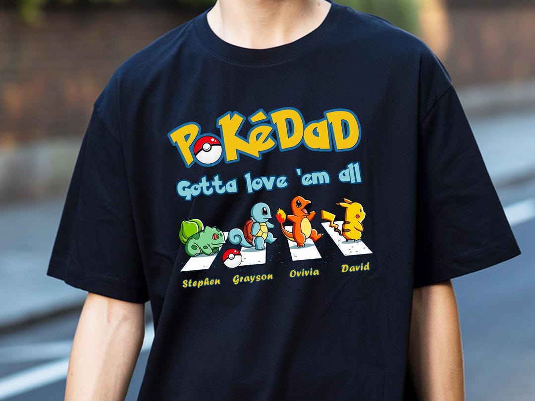 Personalized Pokedad Shirt, Best Dad Ever Tee, Pokedad T-shirt, Funny ...