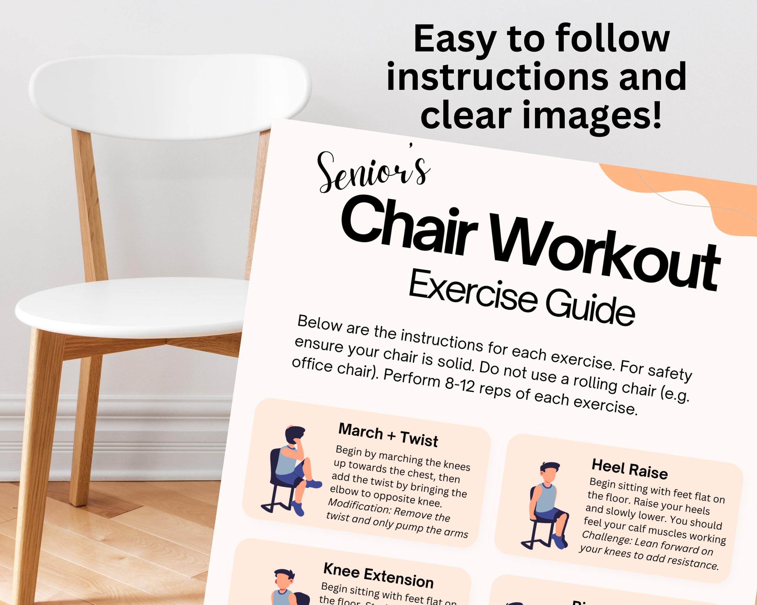 Senior Chair Workout Guide: Exercise Tracker, Improve Balance (digital ...
