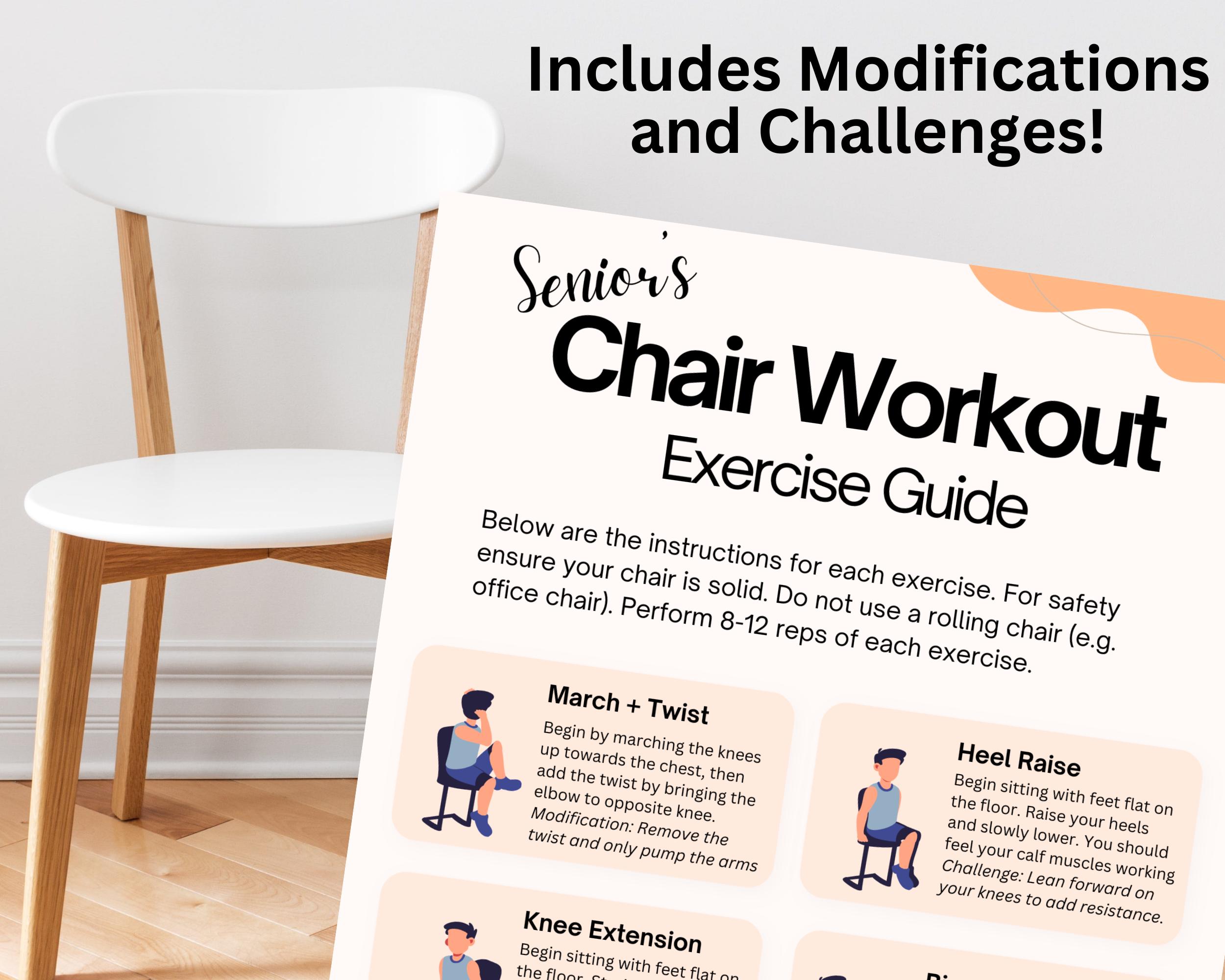 Senior Chair Workout Guide: Exercise Tracker, Improve Balance (digital ...