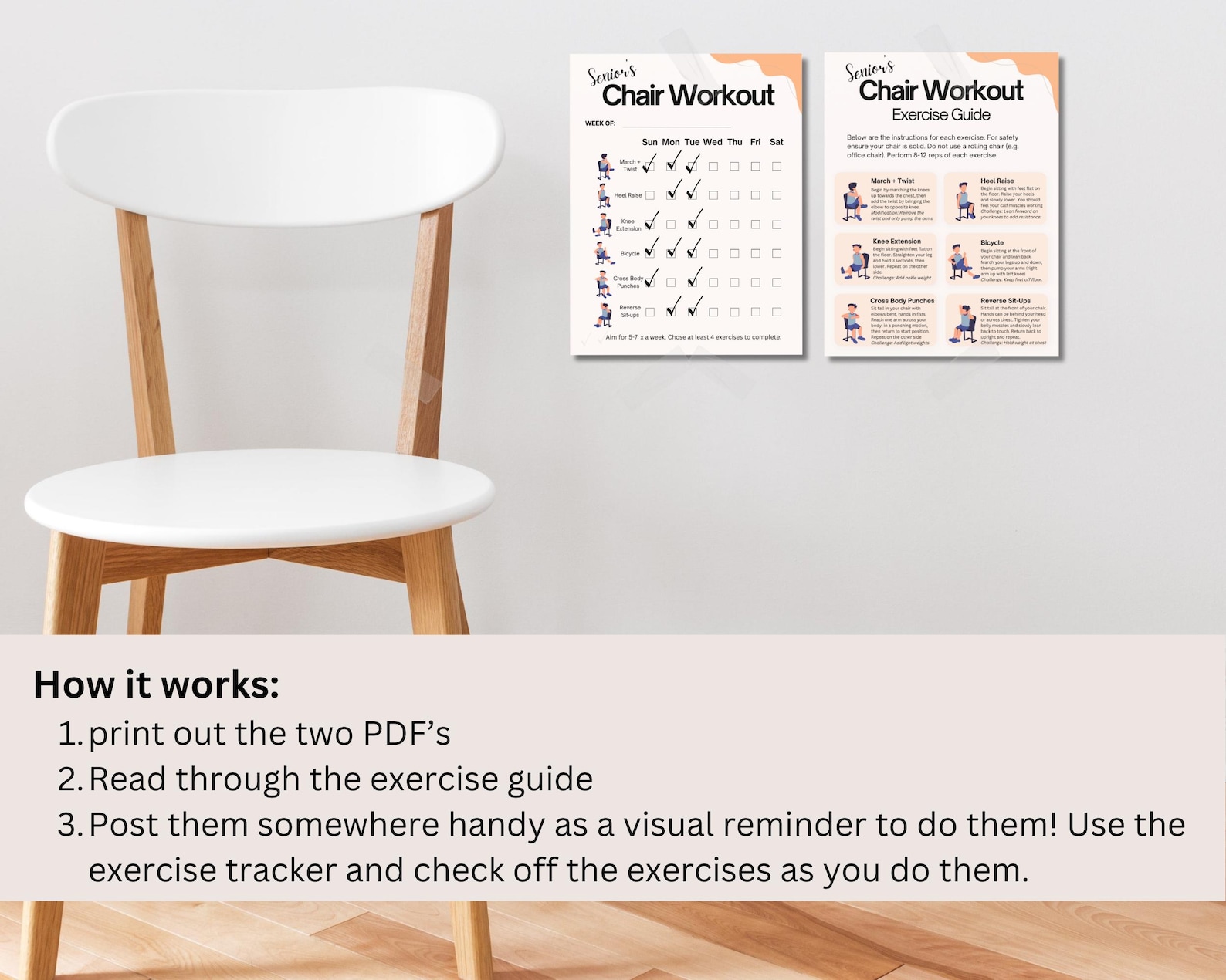 Senior Chair Workout Guide: Exercise Tracker, Improve Balance (digital ...