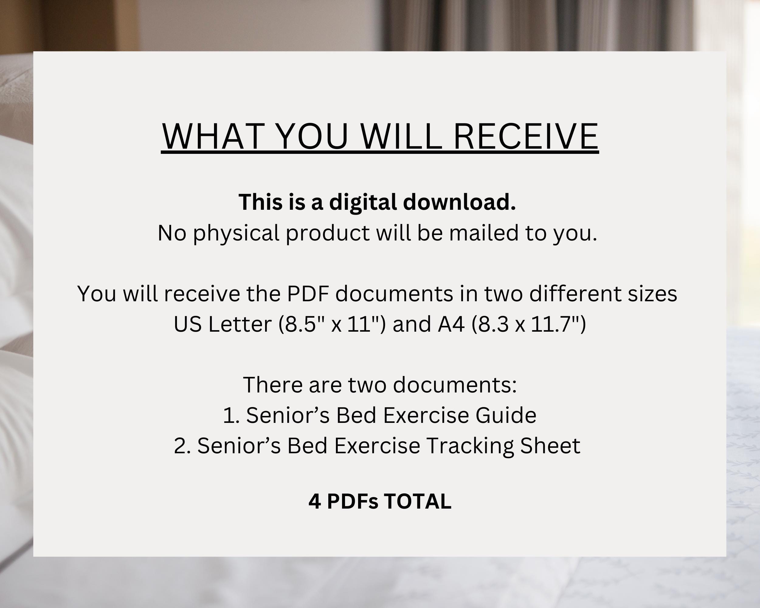 Printable Senior Bed Exercise Guide & Tracker (digital Download) - Etsy