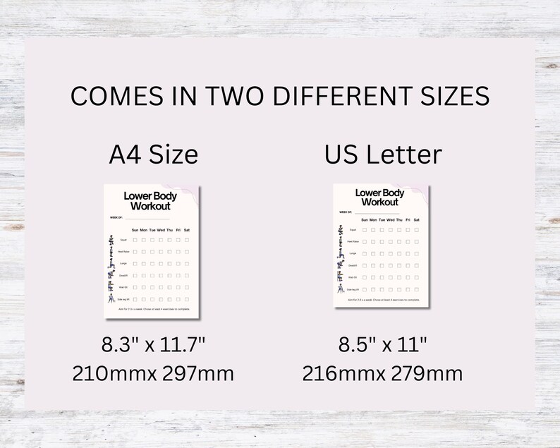 Lower Body Strength Printable Workout Guide and Exercise Tracker, Leg ...