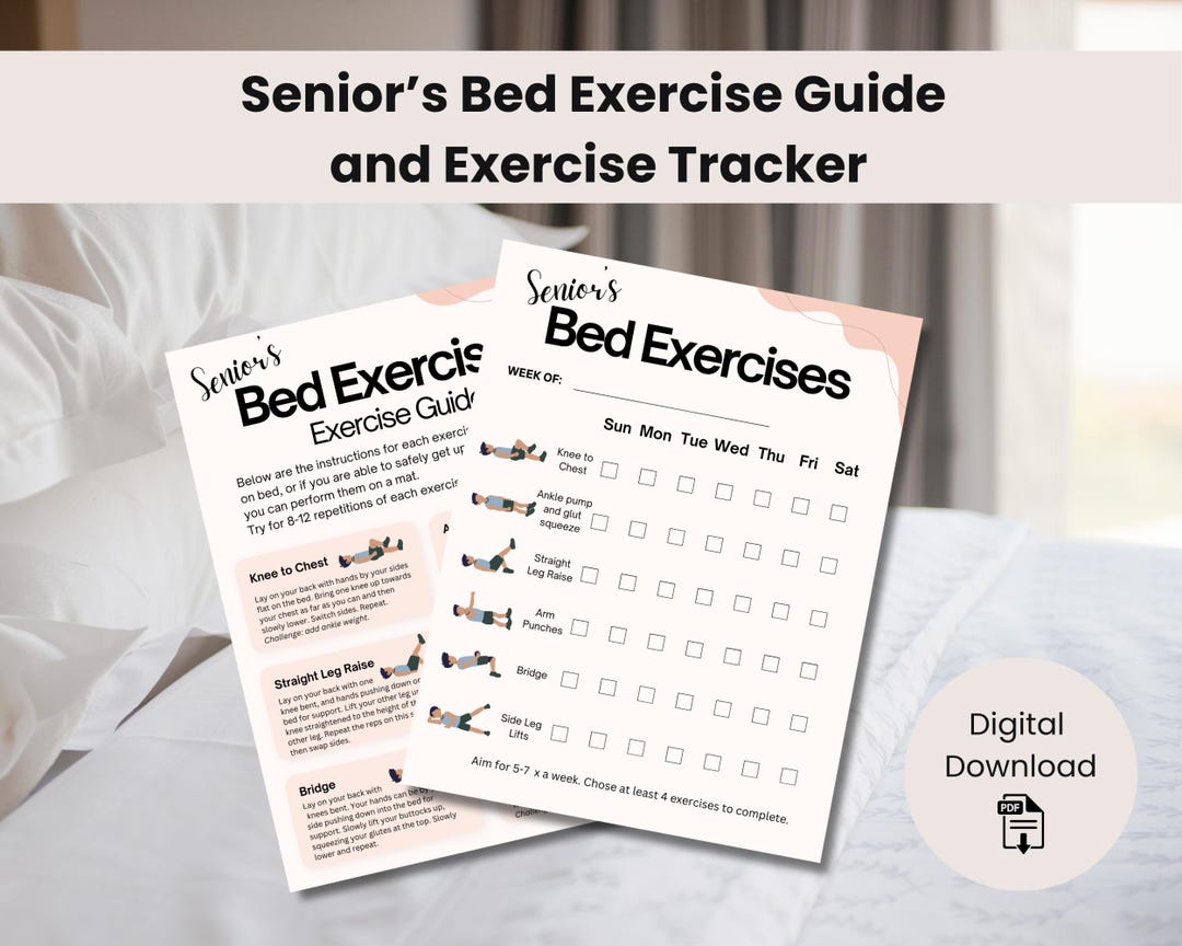 Printable Senior Bed Exercise Guide & Tracker (digital Download) - Etsy