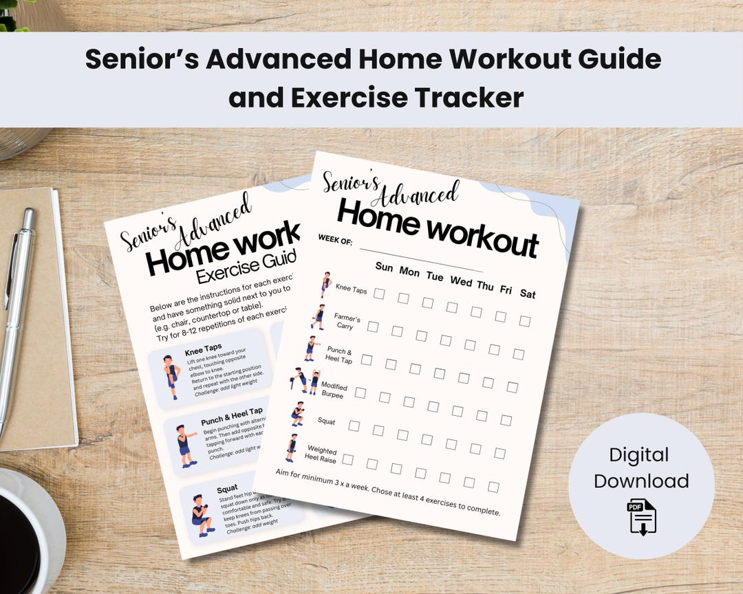 Advanced Home Workout Guide and Exercise Tracker for Seniors. Improve ...