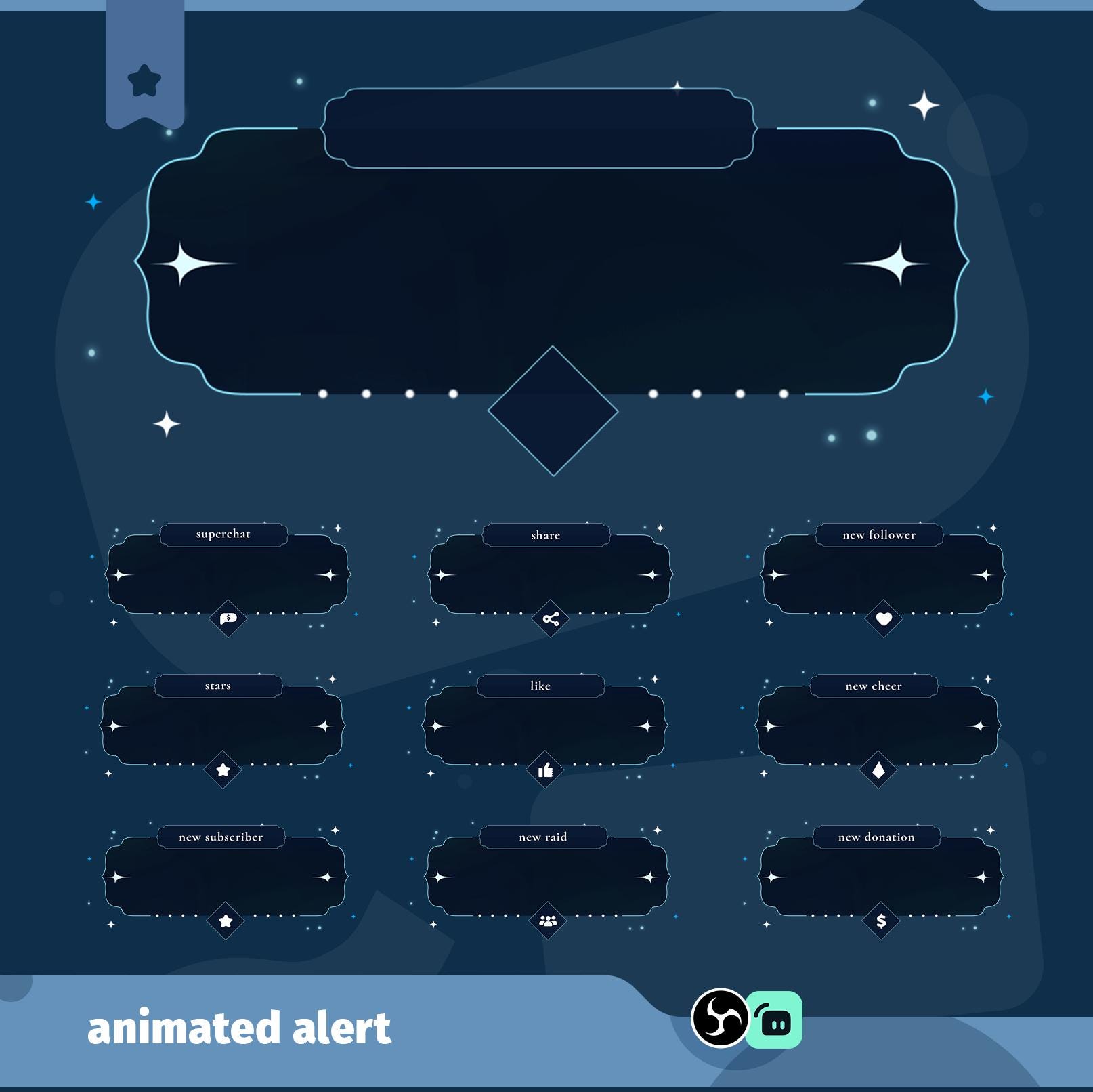 Aesthetic Stream Package | Aurora Drift Purple Vtuber Overlay | Twitch ...