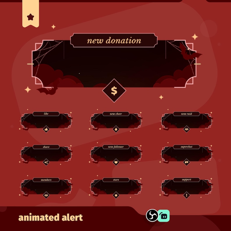 Animated Spider Stream Alert for Twitch, Tiktok, Kick, Youtube ...