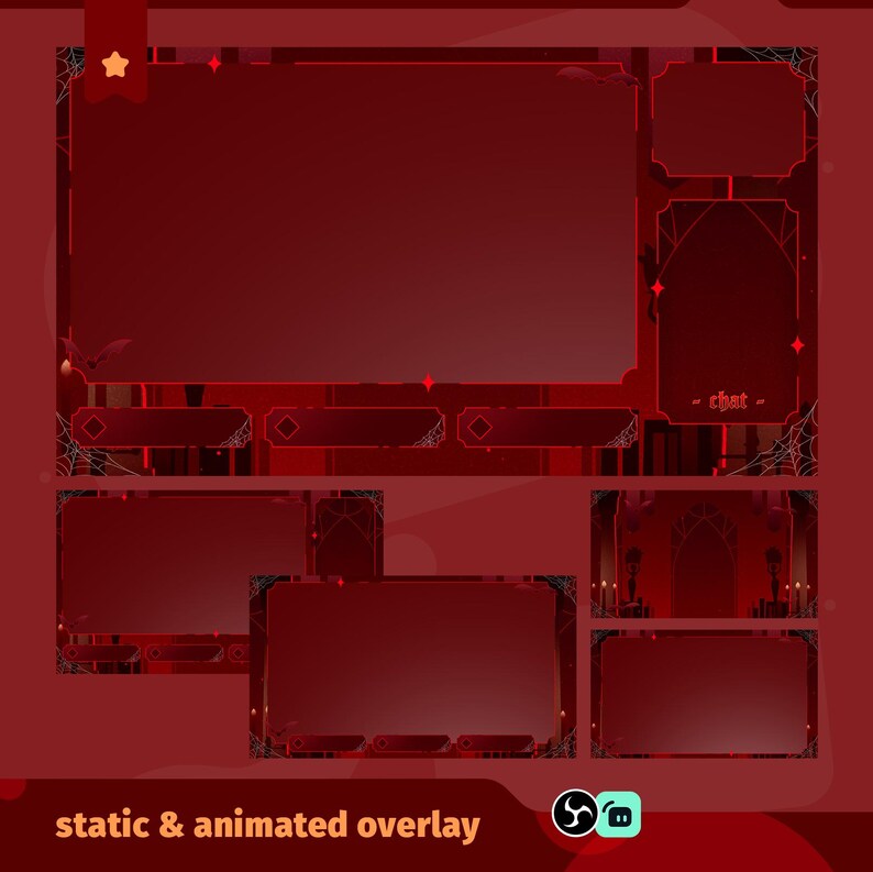 Animated Flame Sanctum Stream Overlay: Gothic Red Dark Fantasy for ...