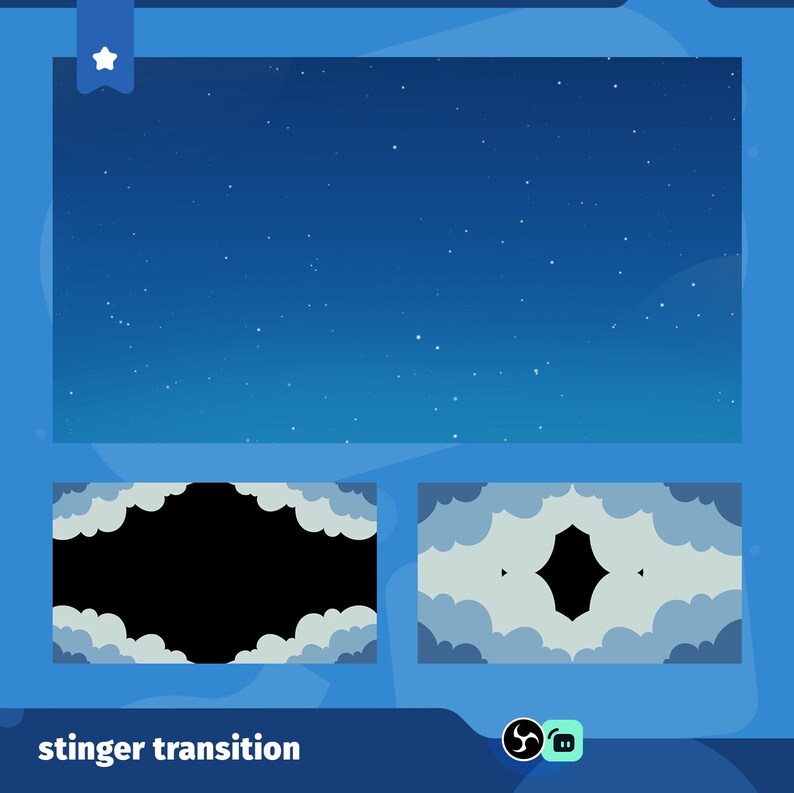 Animated Aesthetic Blue Stream Overlay: Falling Starscape Theme for ...