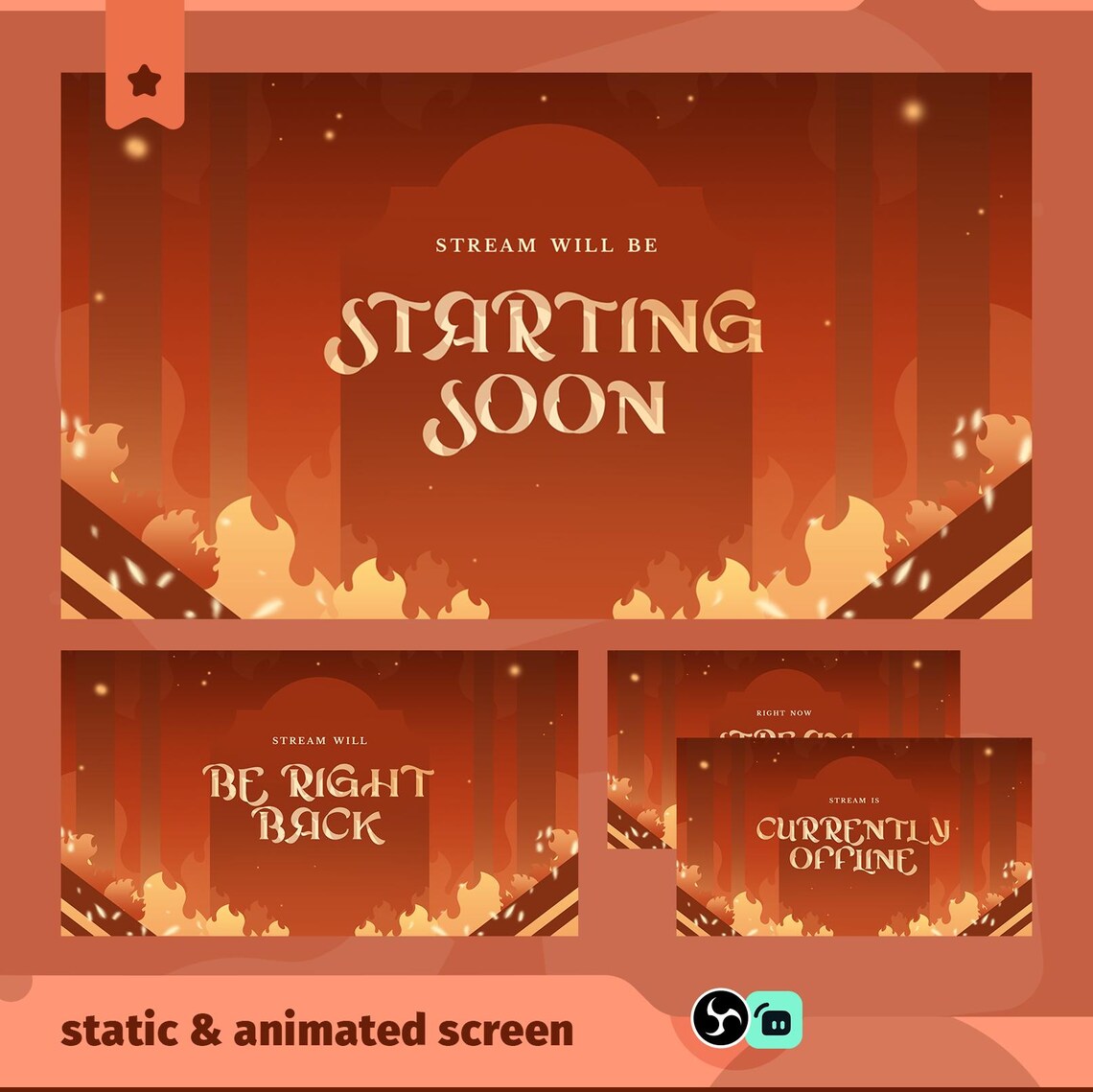 Fantasy Fire Stream Screens | Arcane Emberfall Animated Screen Pack ...