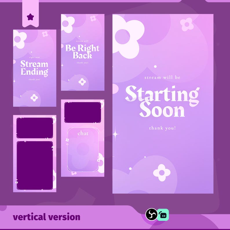 Animated Cute Pastel Stream Overlay Pack: Cloudberry Kiss Theme for ...