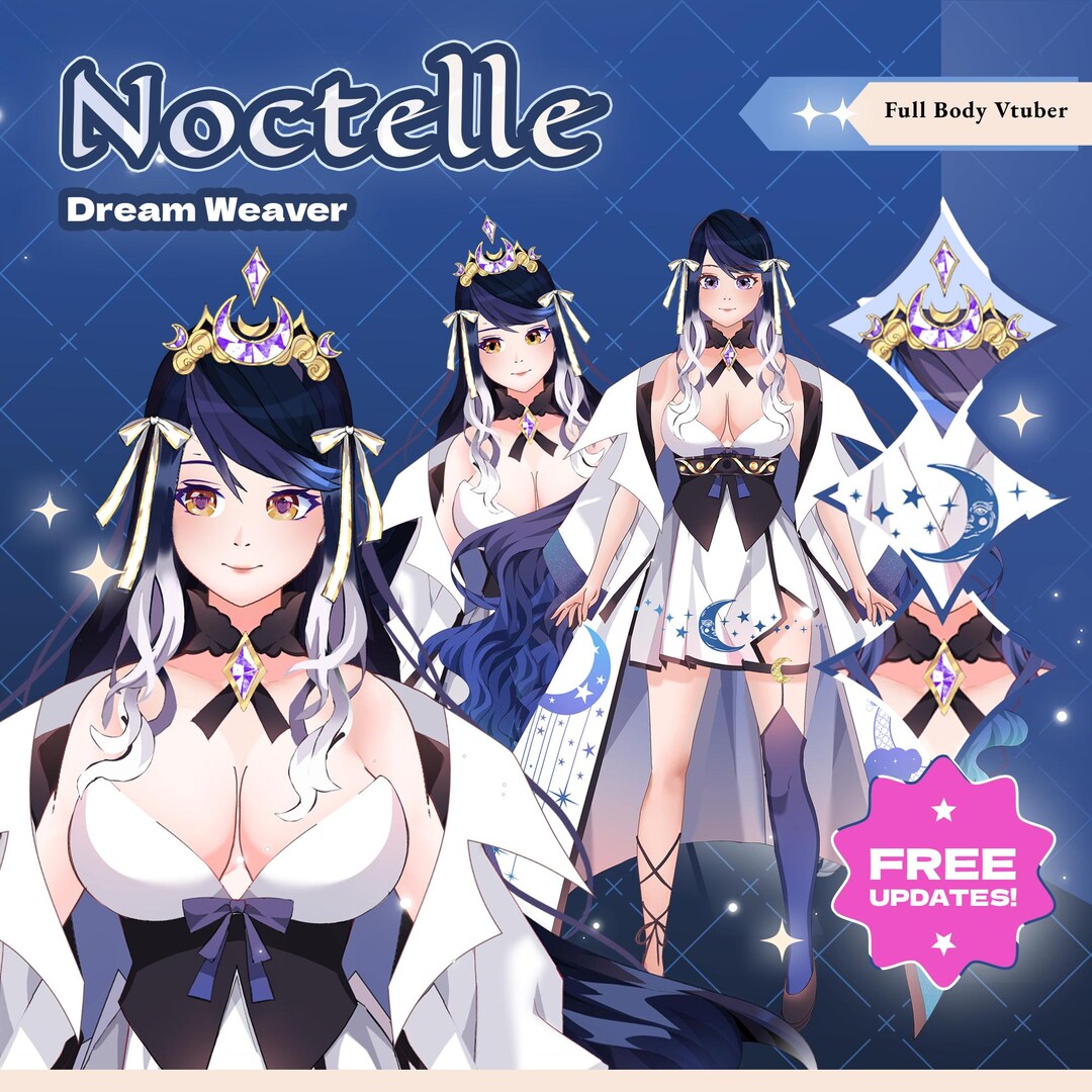 Full Body Vtuber Model : Noctelle Customizable Celestial L2D Vtuber Vtuber Ready to Use ...