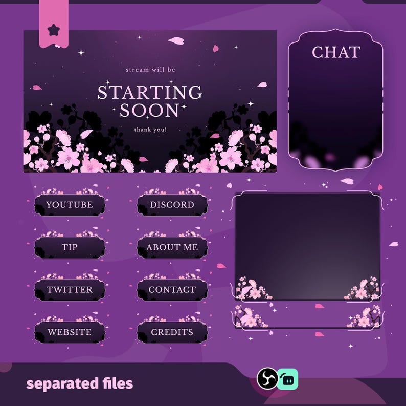 Animated Blush of Sakura Stream Overlay: Pink Cherry Blossom for Twitch ...