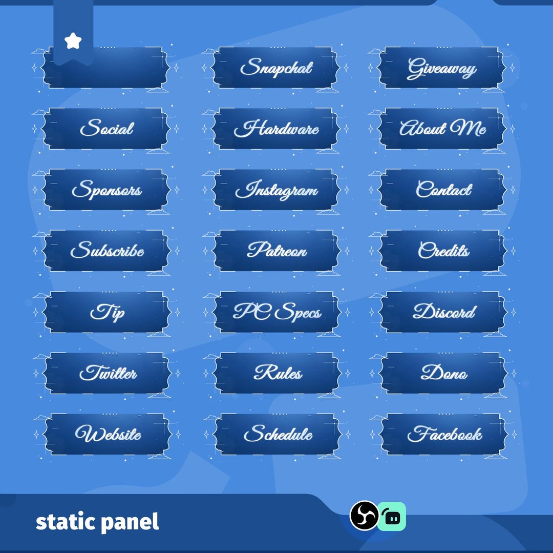 Dreamy Moon Stream Panels: Cozy Blue Celestial for Twitch and Obs ...