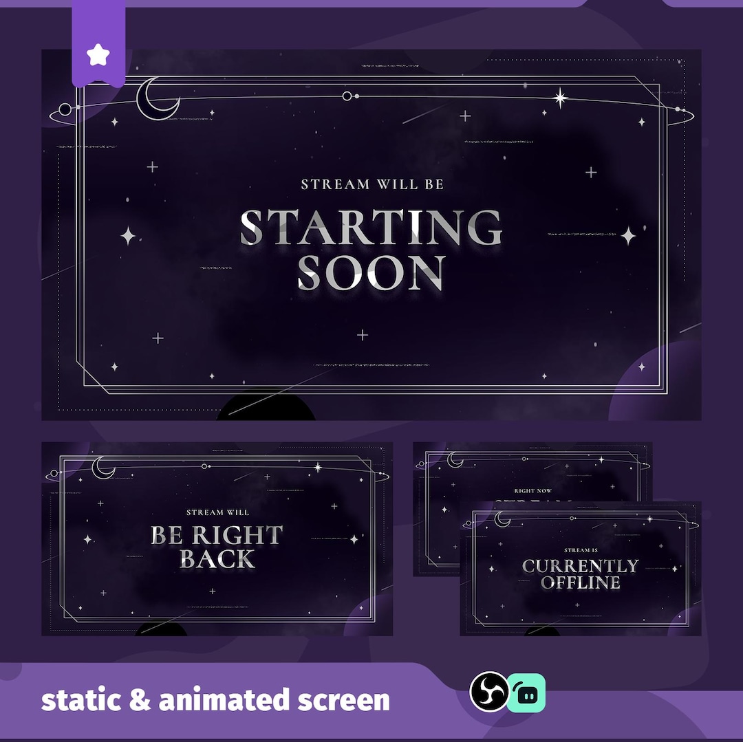 Celestial Animated Stream Screen Pack for Twitch, Kick, Youtube ...