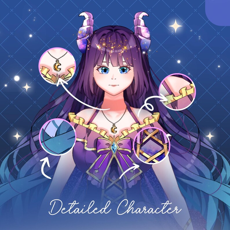 Full Body Vtuber Model : Nyxara Dark Vtuber Models Ready to Use ...