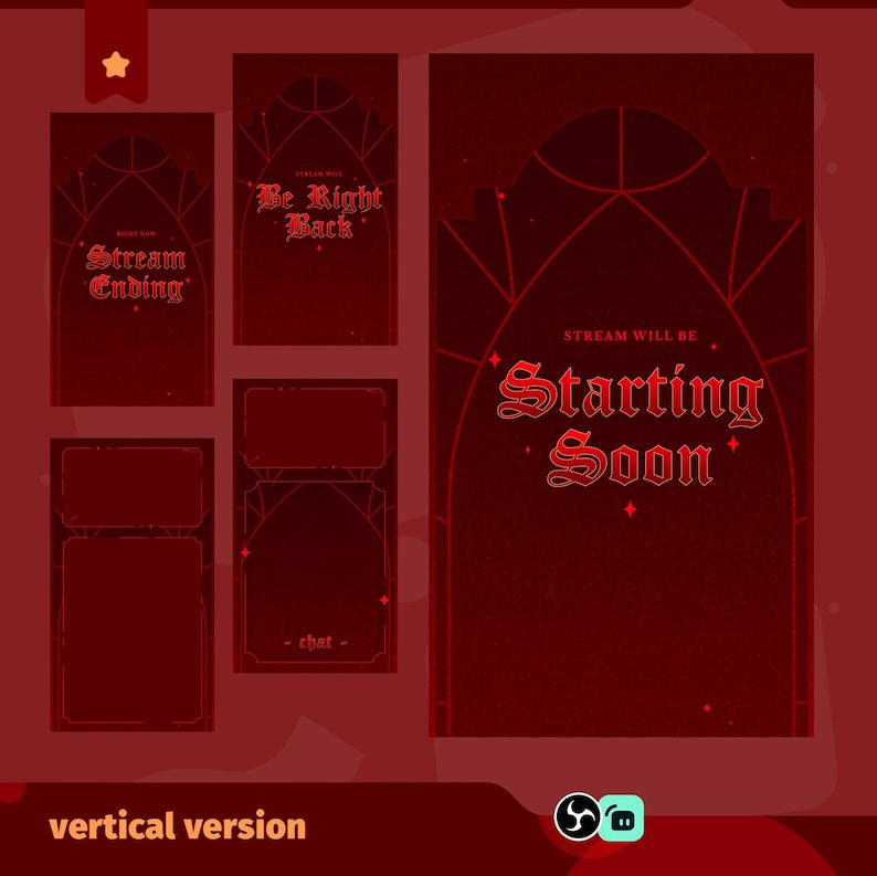 Animated Flame Sanctum Stream Overlay: Gothic Red Dark Fantasy for ...