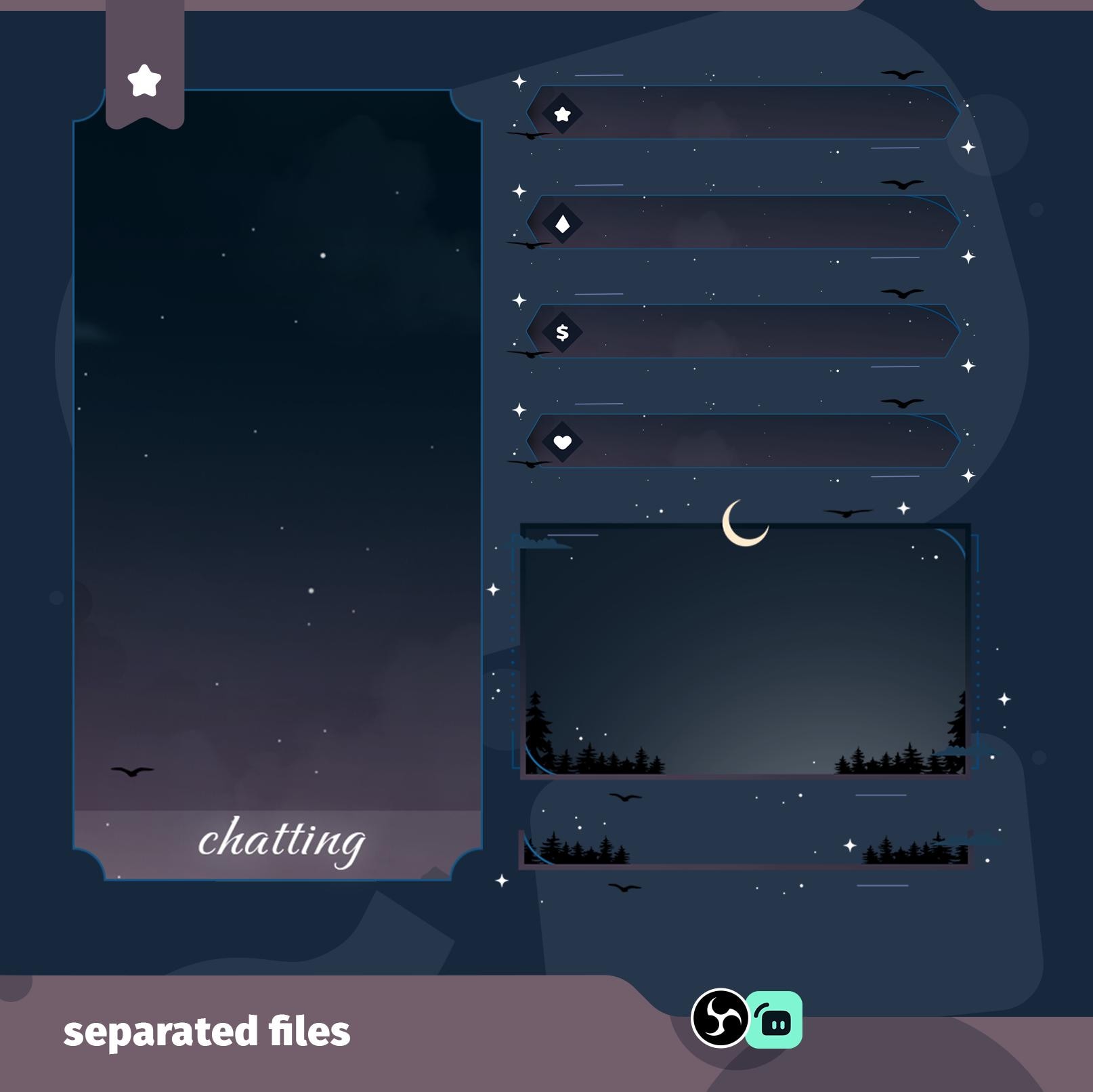 Animated Lunar the Hills Stream Overlay: Midnight Blue Forest for ...