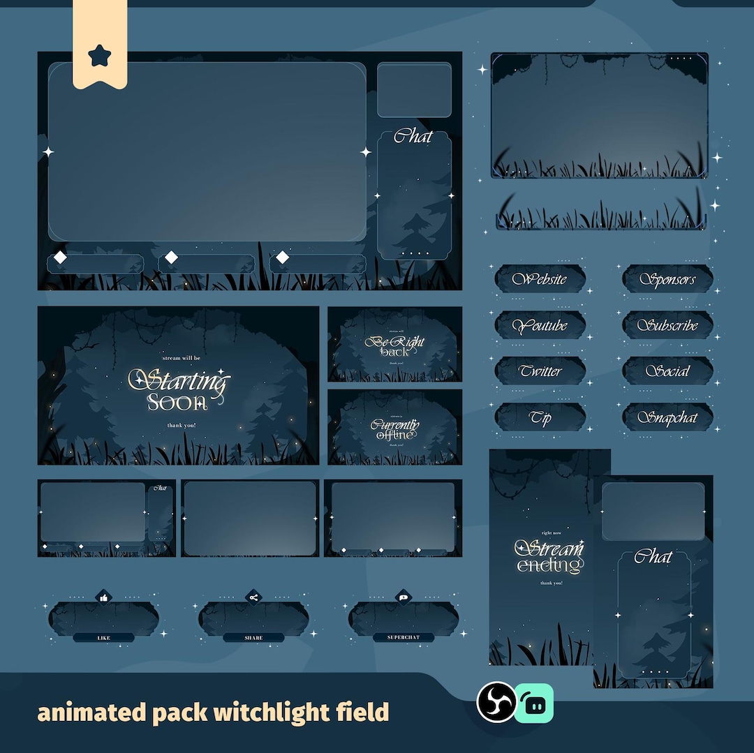 Witchlight Field Animated Stream Overlay Pack for Twitch, Kick, Youtube ...