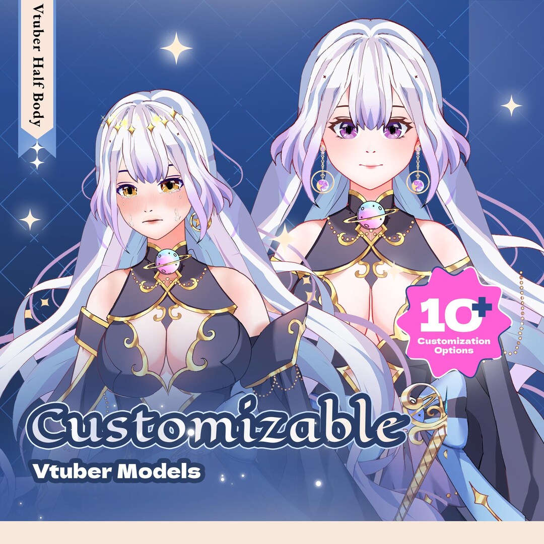 Modelo VTuber prefabricado Live2D: Astraya / Celestial Premade 2D VTuber / L2D de medio cuerpo ...