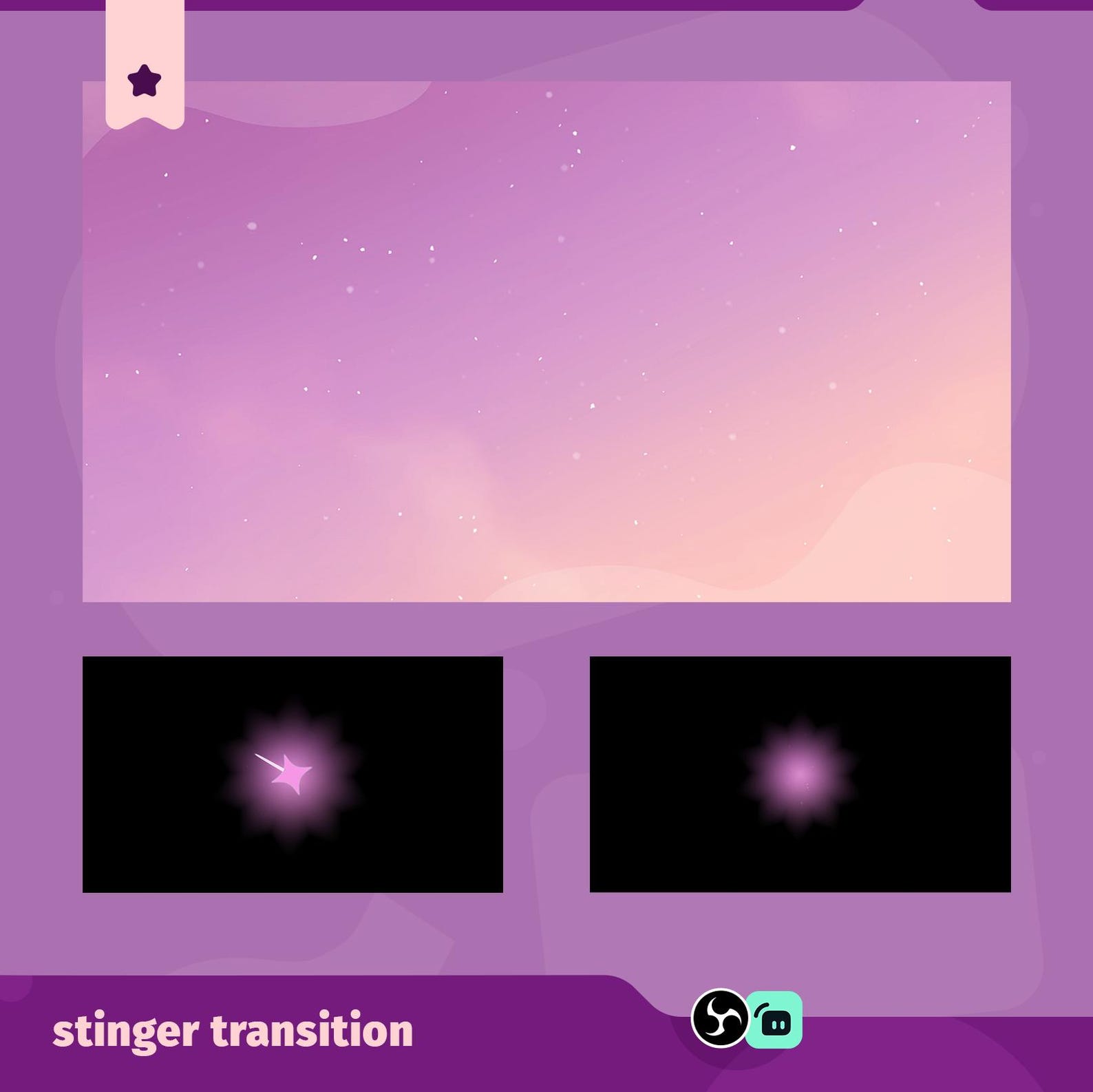 Celestial Magic Stream Package | Soft Purple Animated Vtuber Overlay ...