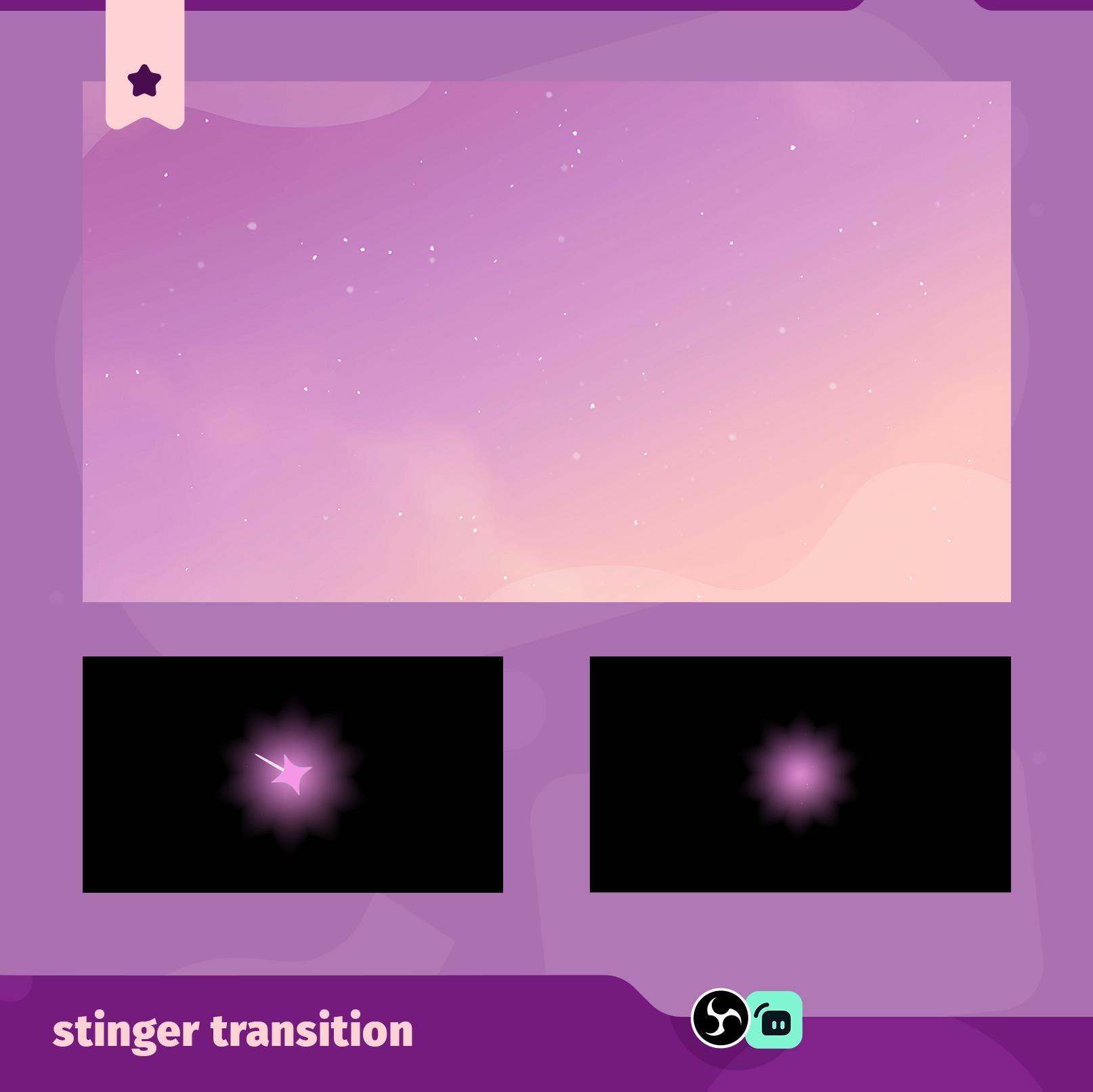 Celestial Magic Stream Package | Soft Purple Animated Vtuber Overlay ...