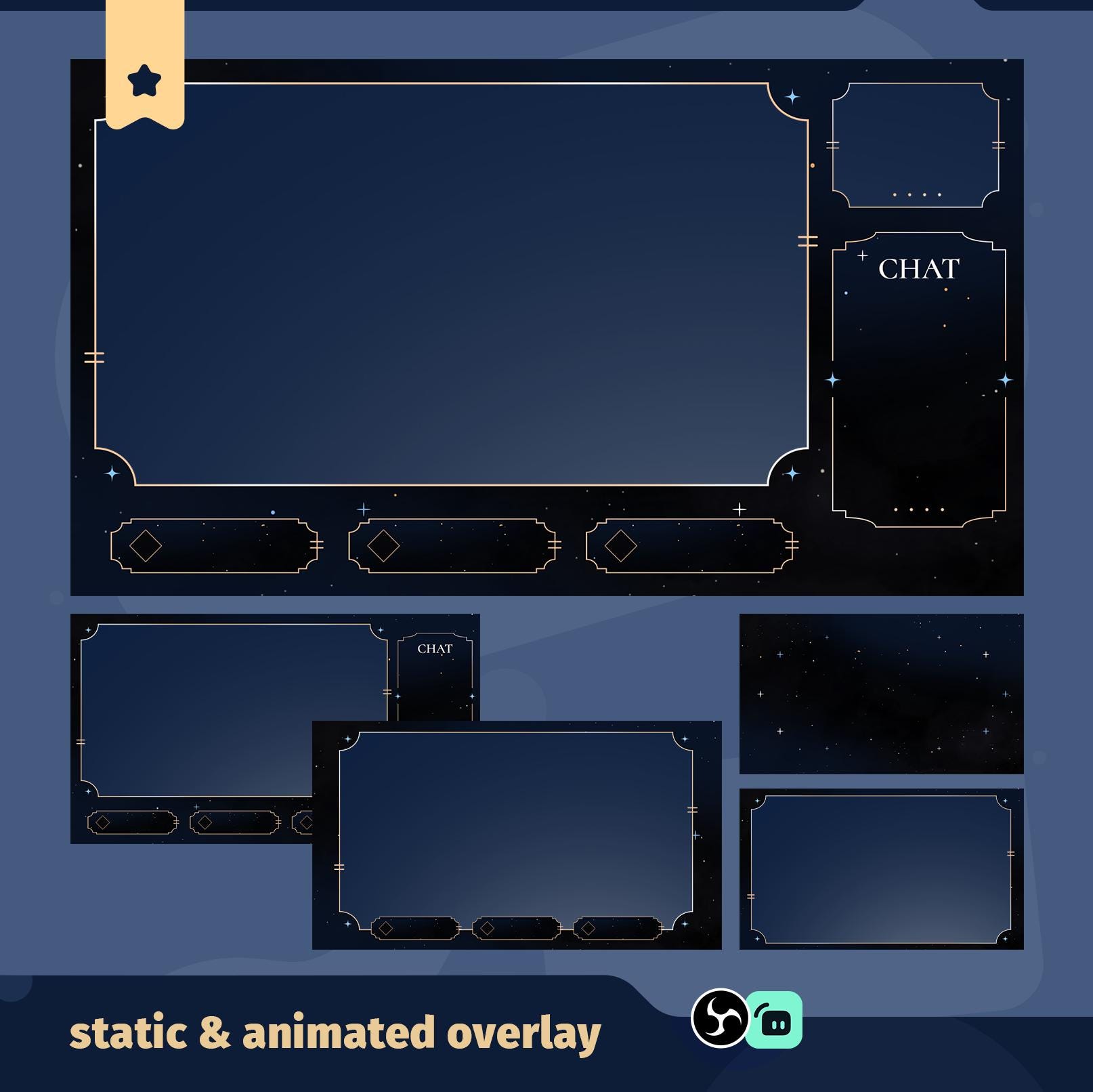 Elegant Animated Stream Overlay Pack: Twitch, Tiktok, Kick, Youtube ...