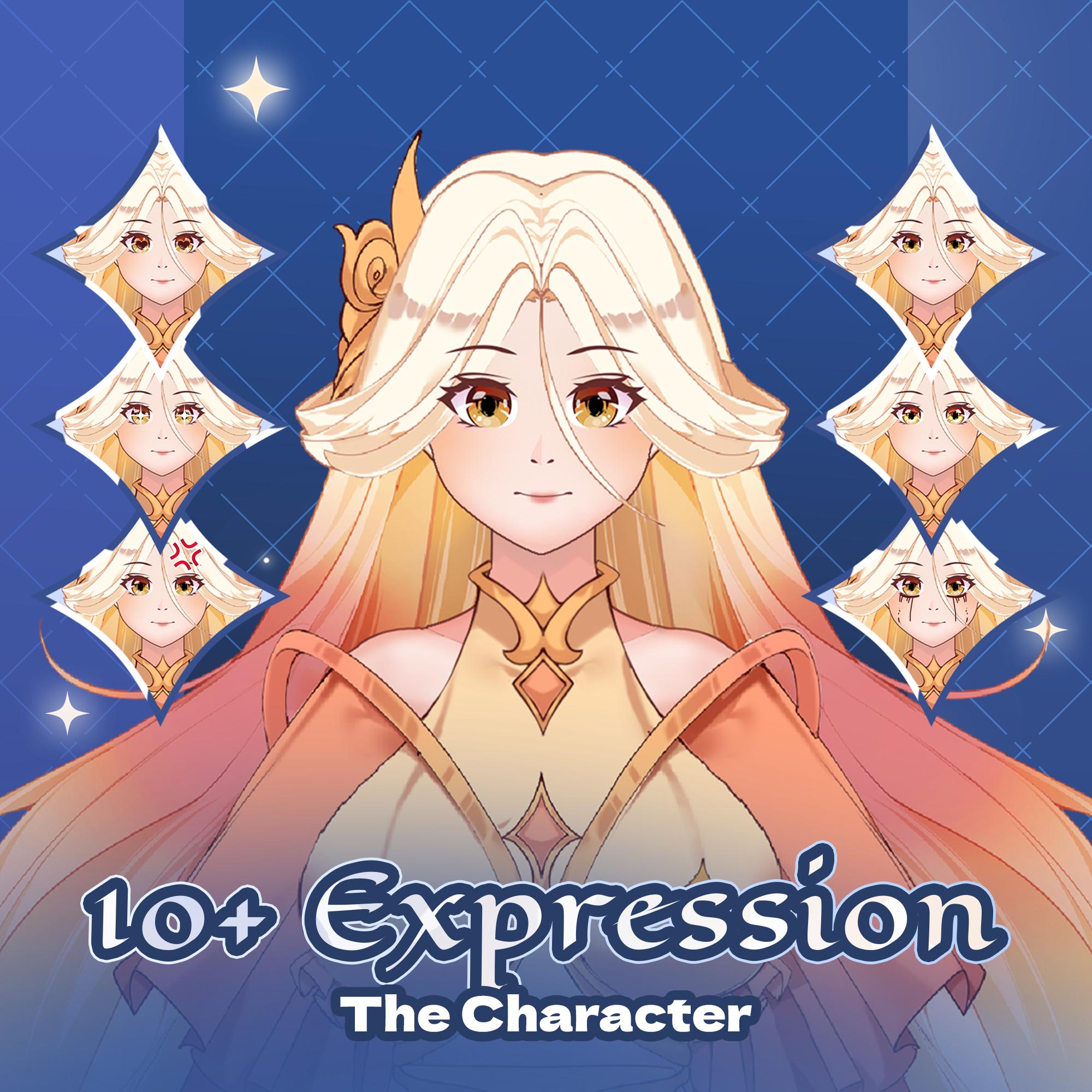 Premade Vtuber Model Live2d Aurellie Fullbody Ready to Use Celestial Female Vtuber, Commercial ...