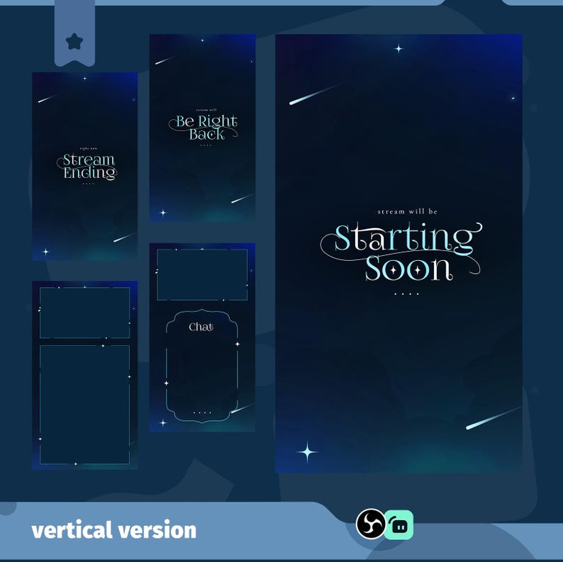 Aesthetic Animated Stream Overlay Pack for Twitch, Kick, Youtube/aurora ...