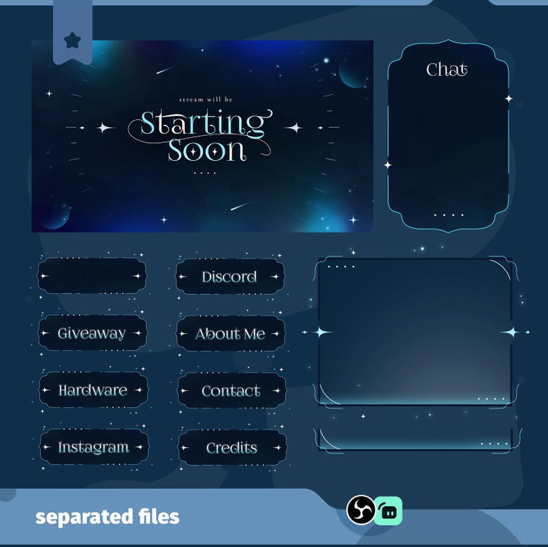 Aesthetic Animated Stream Overlay Pack for Twitch, Kick, Youtube/aurora ...