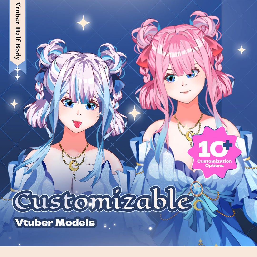 Premade Vtuber Model Live2d : Lunara | Moonlit Premade Vtuber Model ...