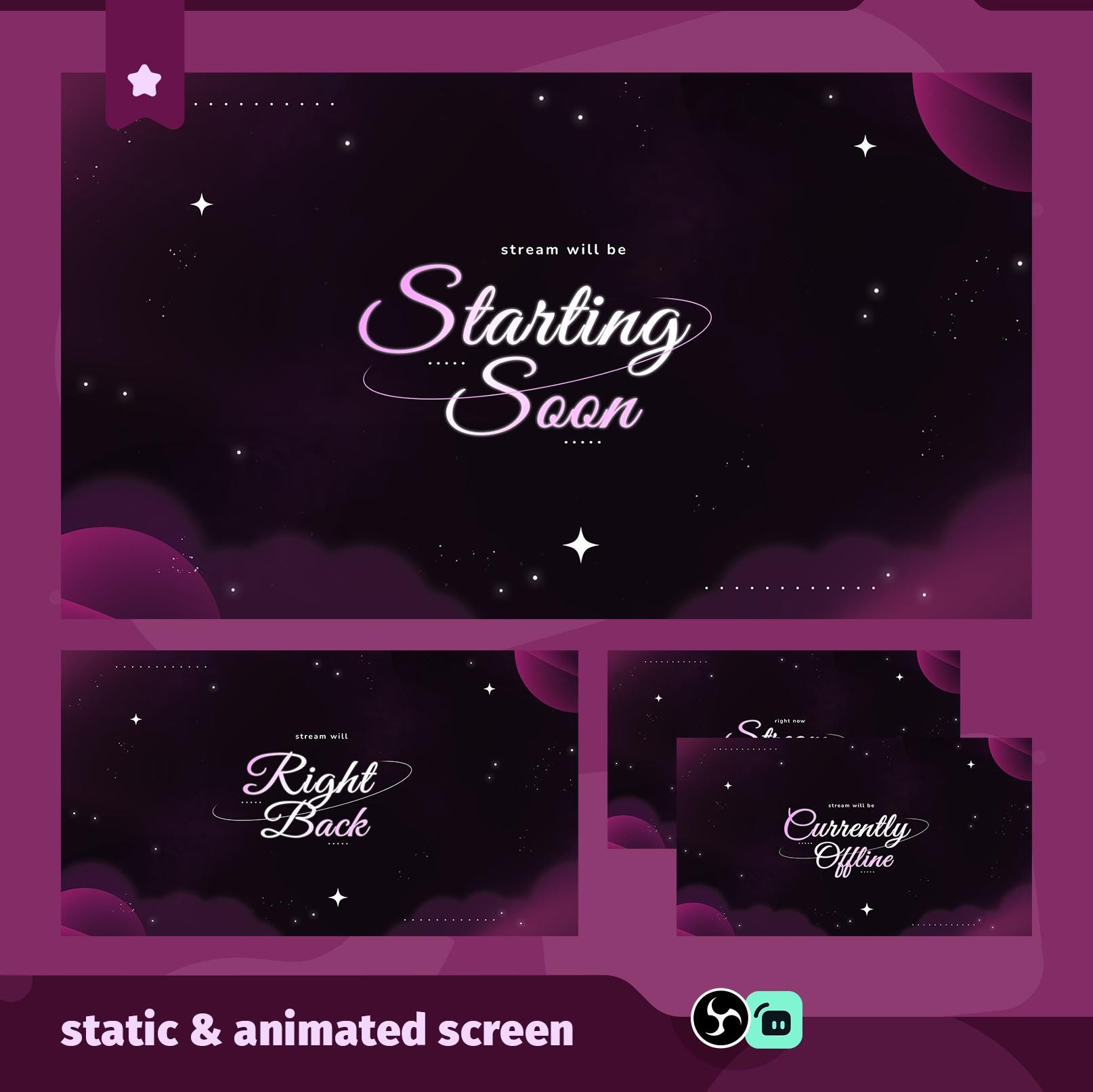 Cosmic Purple Stream Screens | Galaxy Dream Animated Screen Pack ...