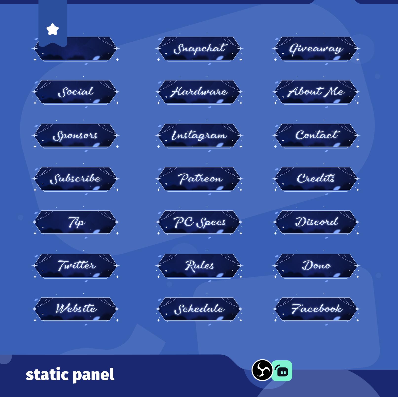 Animated Midnight Floral Stream Overlay: Falling Petals Dark Blue for ...