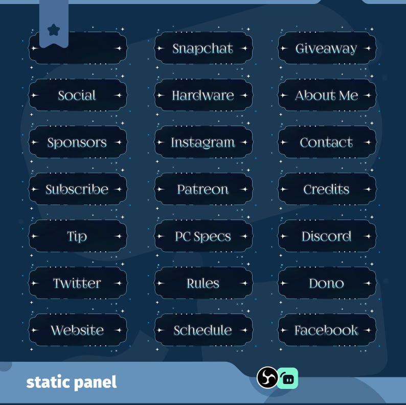 Celestial Stream Panels Pack for Twitch, Kick, Youtube/aesthetic Theme ...