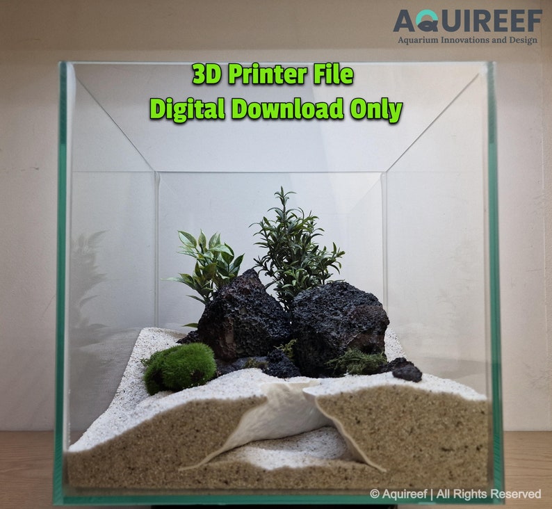 Surgeo 3D Printable Aquarium Cave Fish Hide, Terrarium Decoration ...