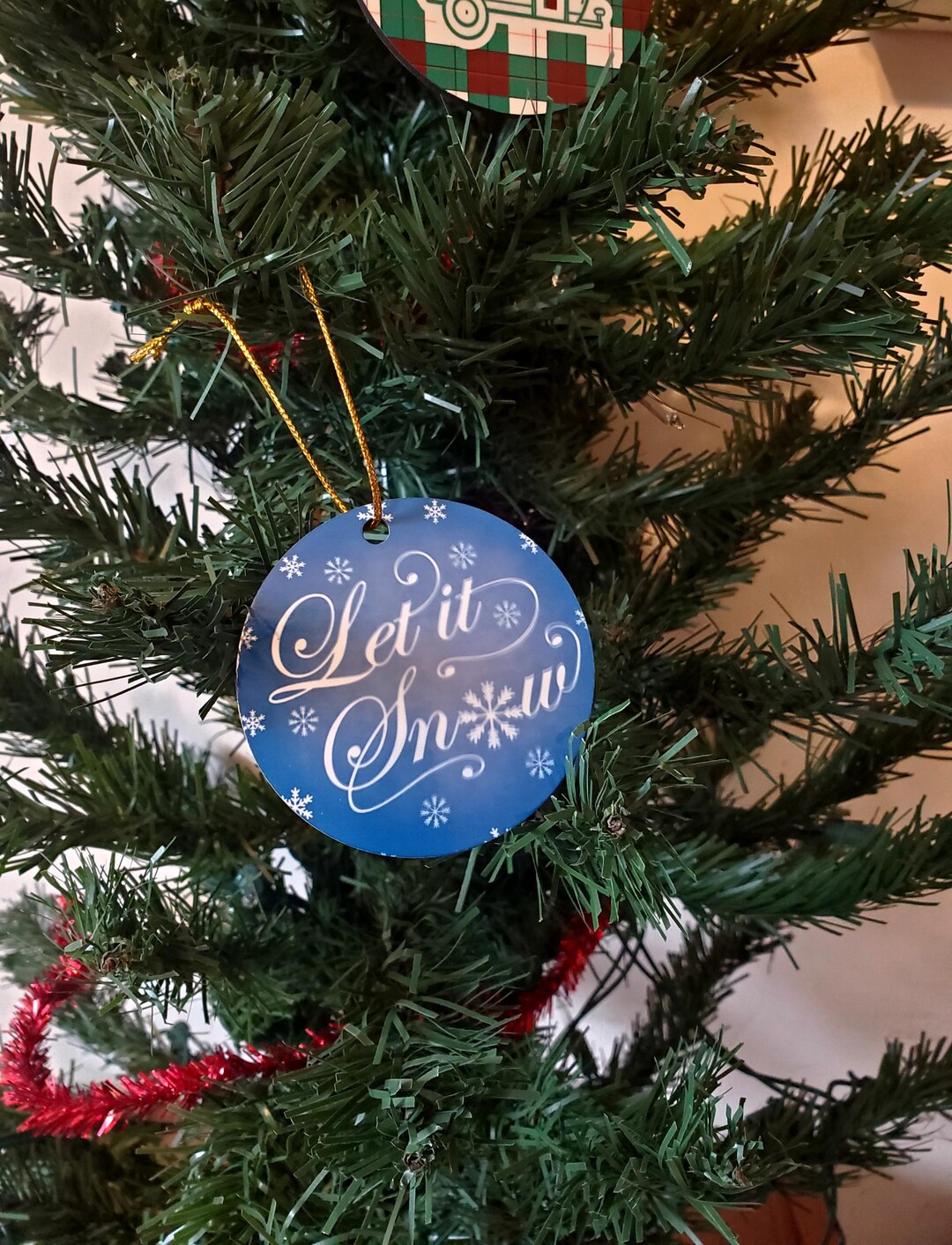Personalized Let It Snow Round Christmas Ornament - Etsy