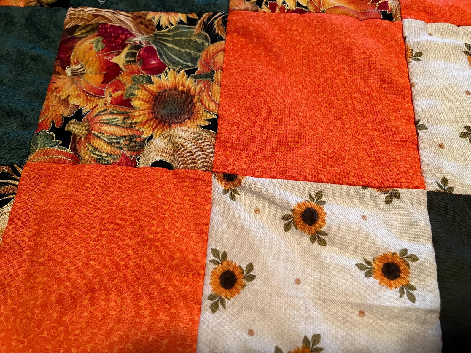 Sunflowers, Pumpkins and Leaves Fall Quilted Throw - Etsy