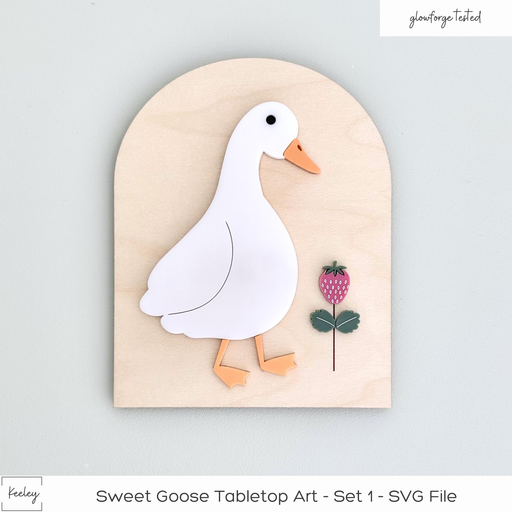 SVG File | Sweet Goose Tabletop Art Display With Stand SVG | Laser Cut ...