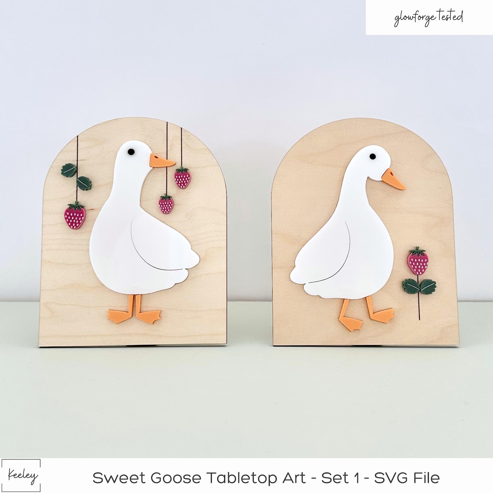 SVG File | Sweet Goose Tabletop Art Display With Stand SVG | Laser Cut ...