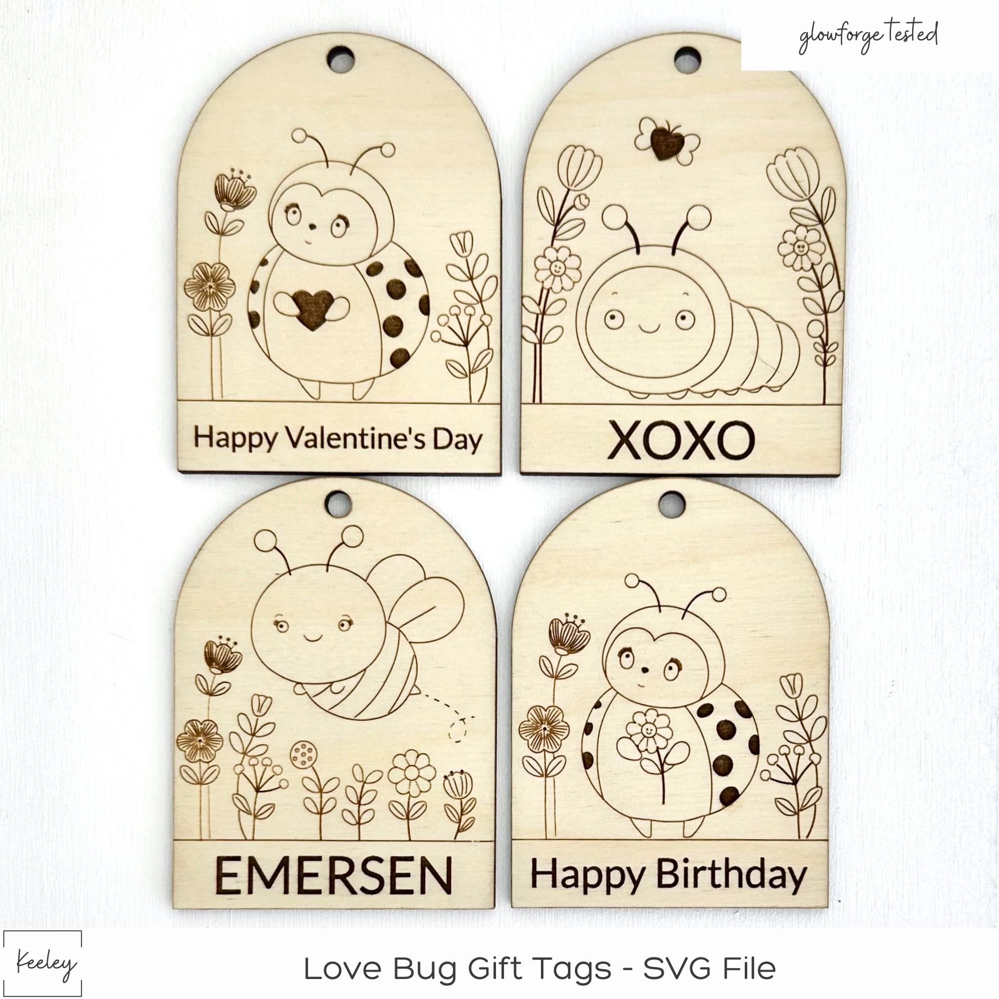 SVG File | Love Bug Gift Tags SVG | Laser Cut File | Glowforge Tested ...