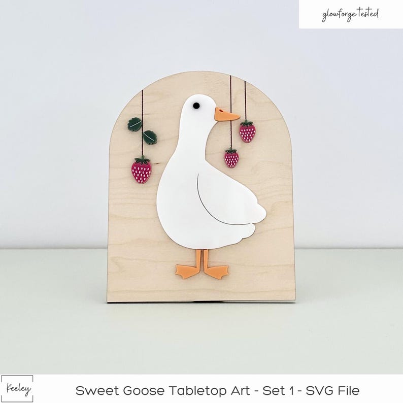 SVG File | Sweet Goose Tabletop Art Display With Stand SVG | Laser Cut ...
