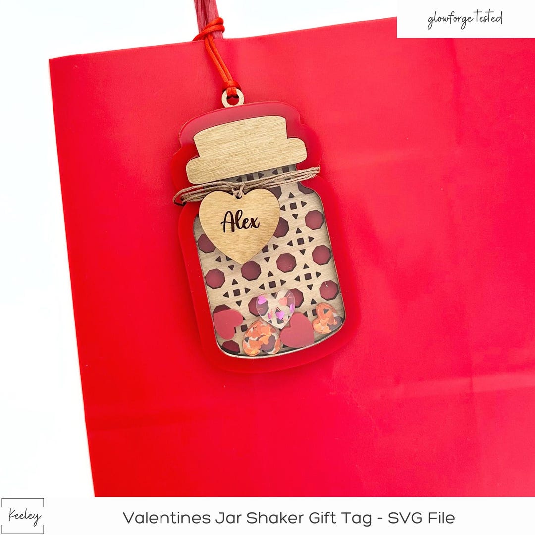 SVG File | Valentines Jar Shaker Gift Tag Ornament | Personalize ...