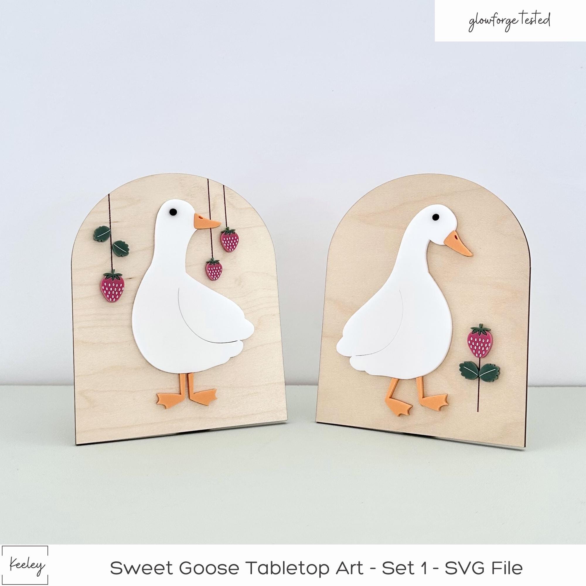 SVG File | Sweet Goose Tabletop Art Display With Stand SVG | Laser Cut ...