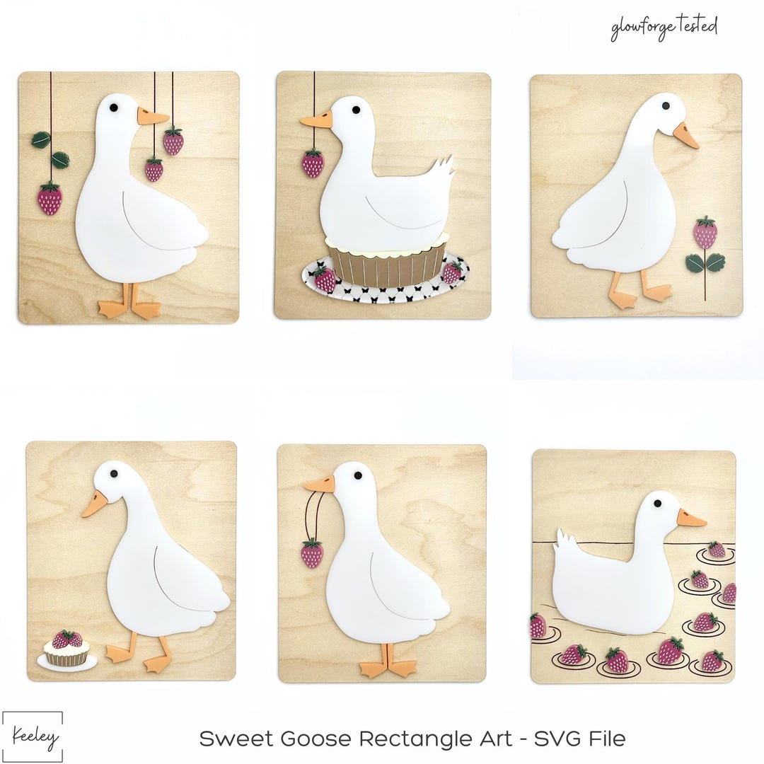 SVG File | Sweet Goose Rectangle Art Bundle SVG | Laser Cut File ...