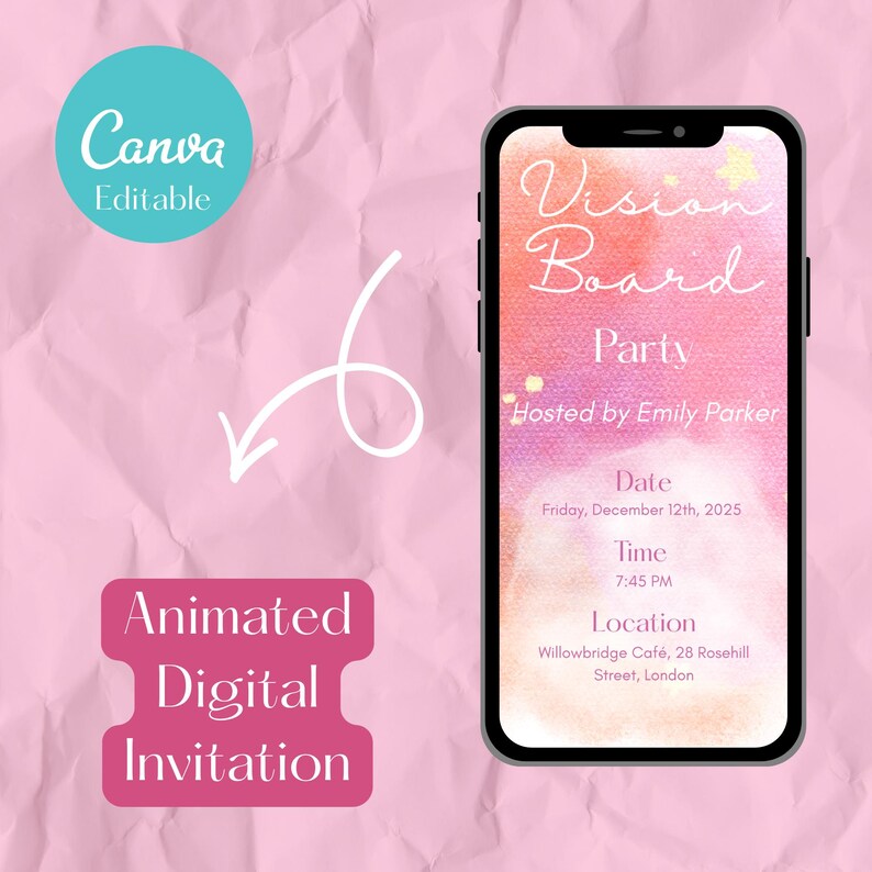 2026 Vision Board Party Invitation, Vision Board Girls' Night ...
