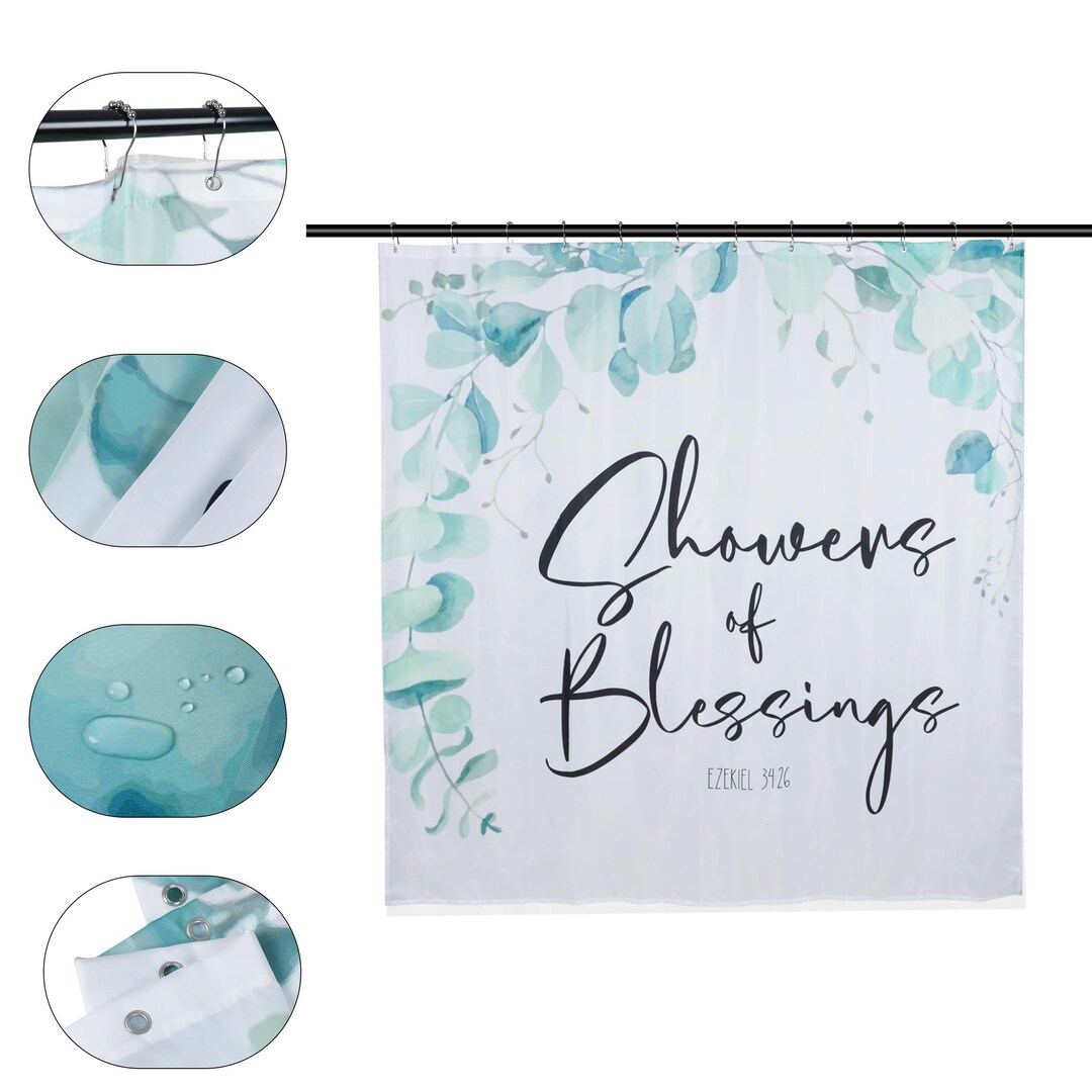 Christian Shower Curtains, Faith-based Bathroom Decor, Bible Verse ...