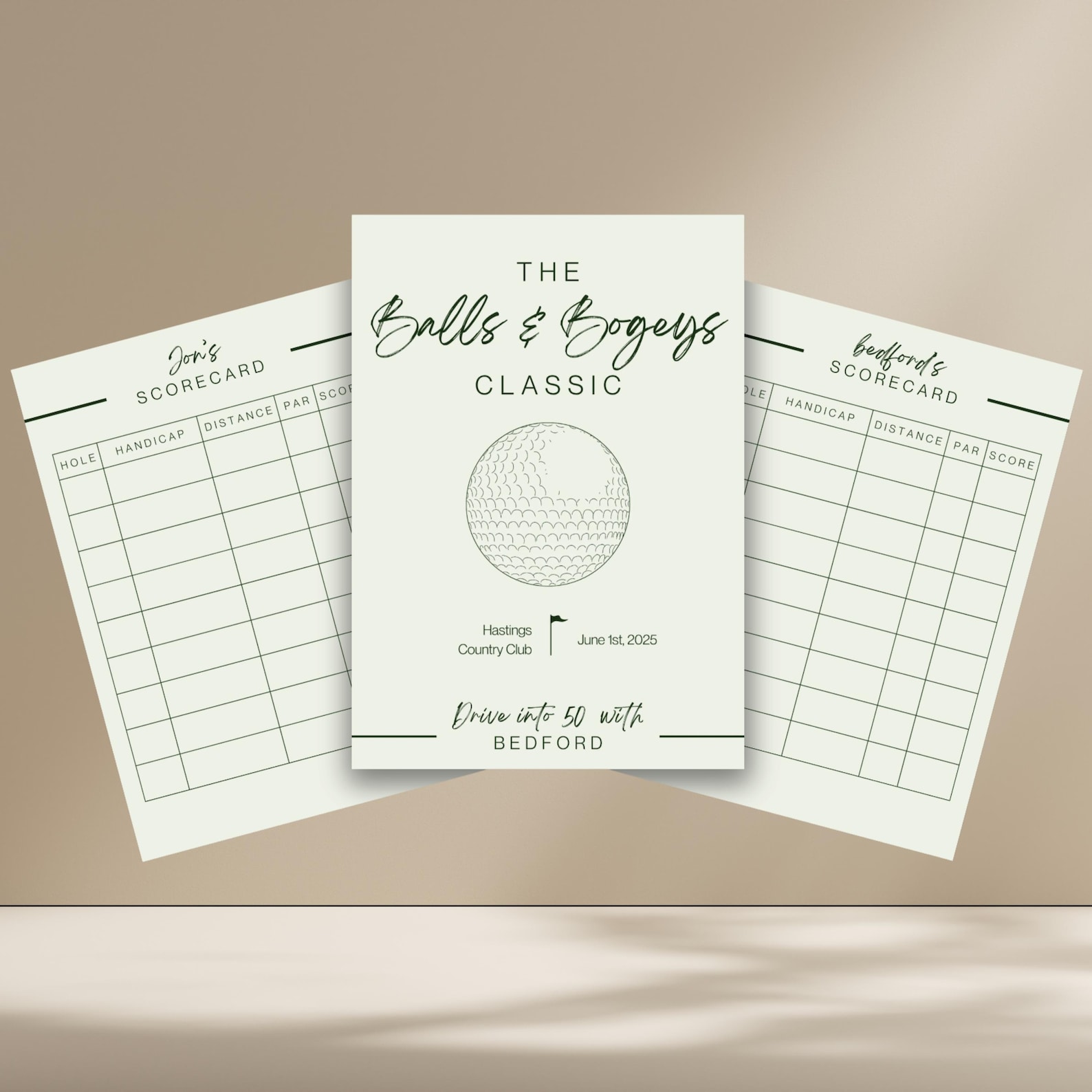 Custom Golf Scorecards Template: Bachelor Party, Tournaments (digital ...